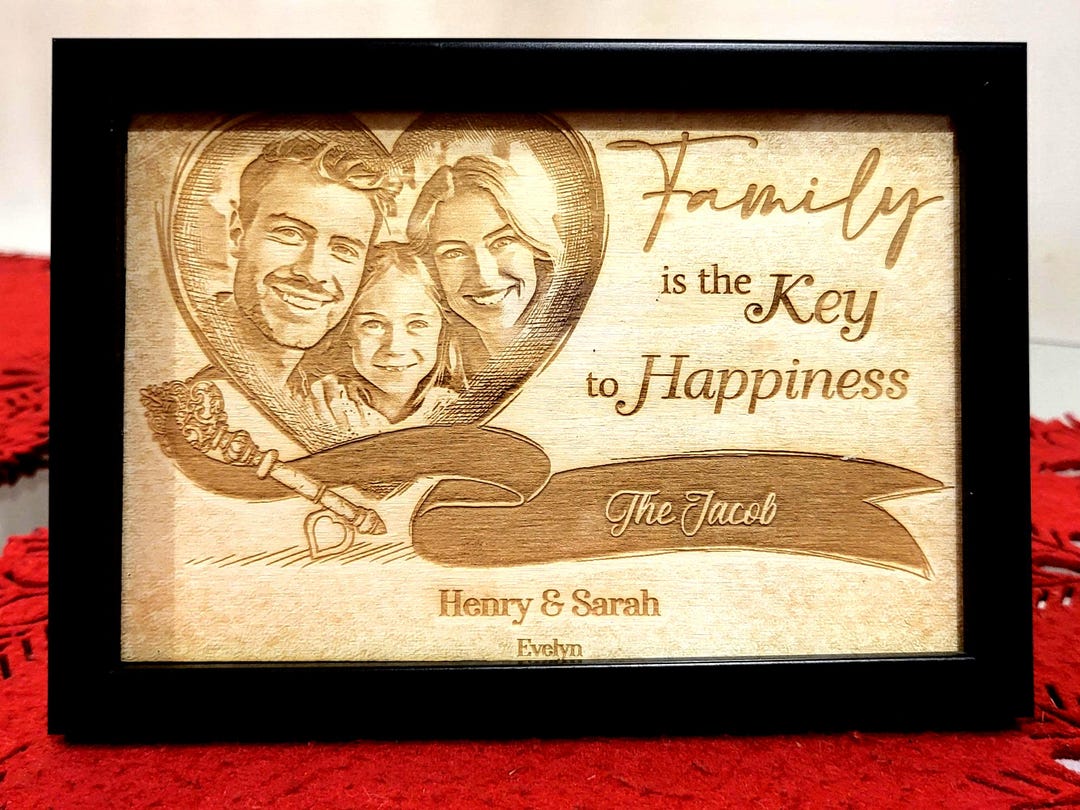 Personalized Wooden Engraving, Custom Names Dates and Photo Engraved ...