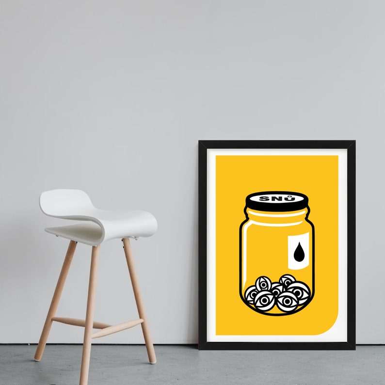 Emo Pop Art Tattoo Inspired Wall Art. Jar of Tears and Eyeballs. Kooky ...