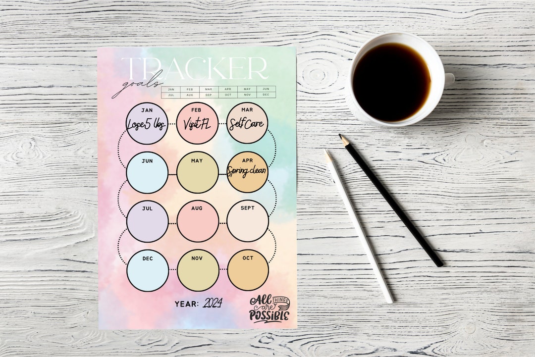 Buy Goal Setting Tracker Printable Productivity Monthly Goal Tracking ...