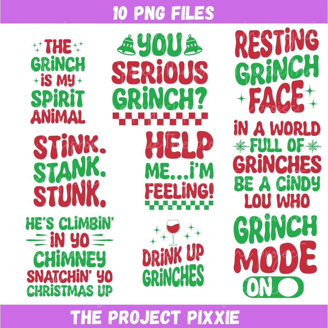Grinch SVG, Grinch Bundle, Grinch Tumbler PNG, Funny Xmas PNG ...