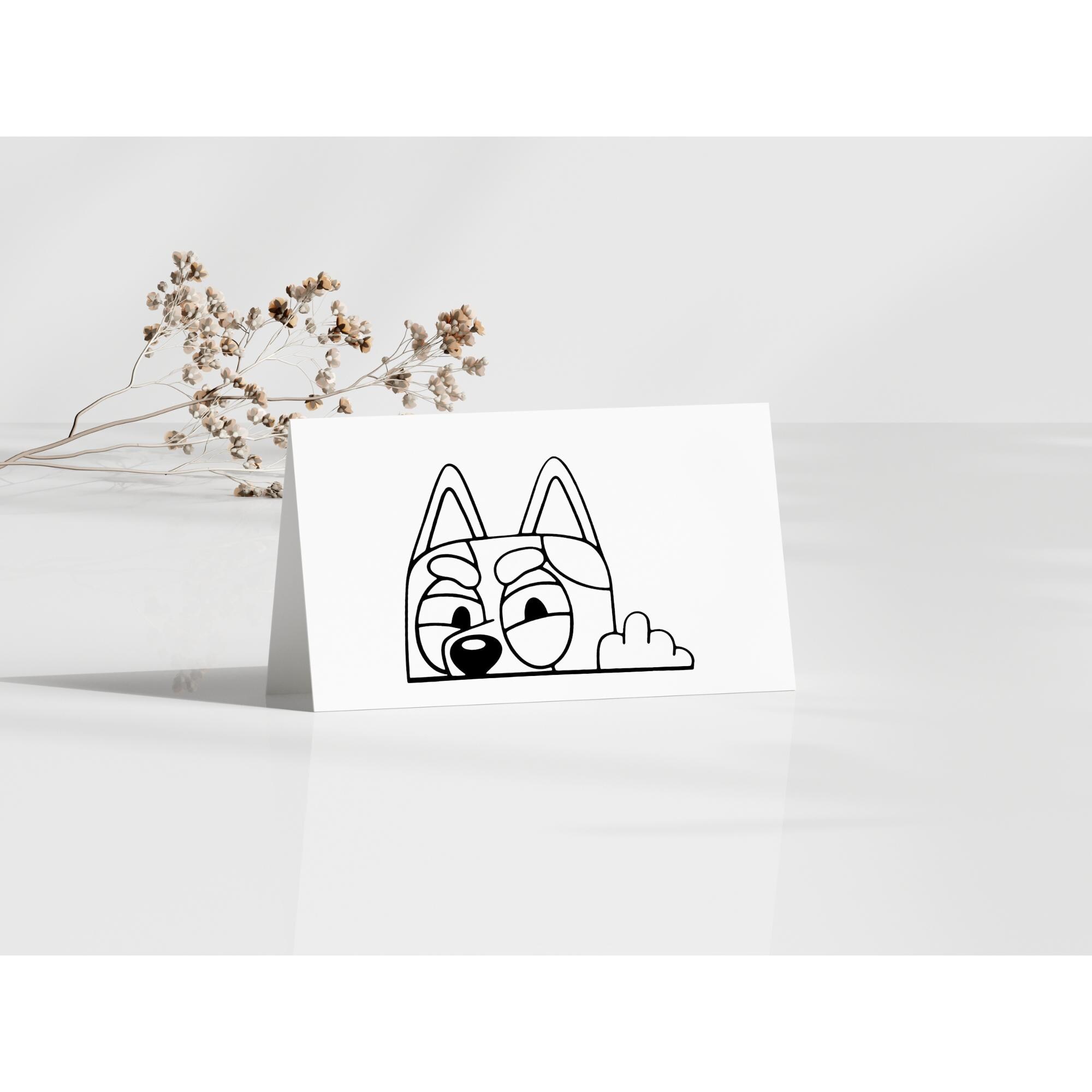 Bluey Middle Finger Decal - Etsy