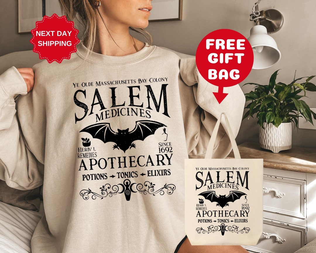 Salem Apothecary Halloween Sweatshirt,free Gift Bag,retro Style ...