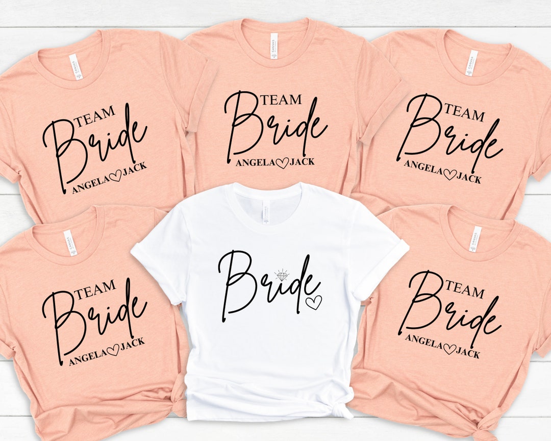 Team Bride Custom Name Shirts, Bride Shirt, Bride Squad Tshirts, Hen ...