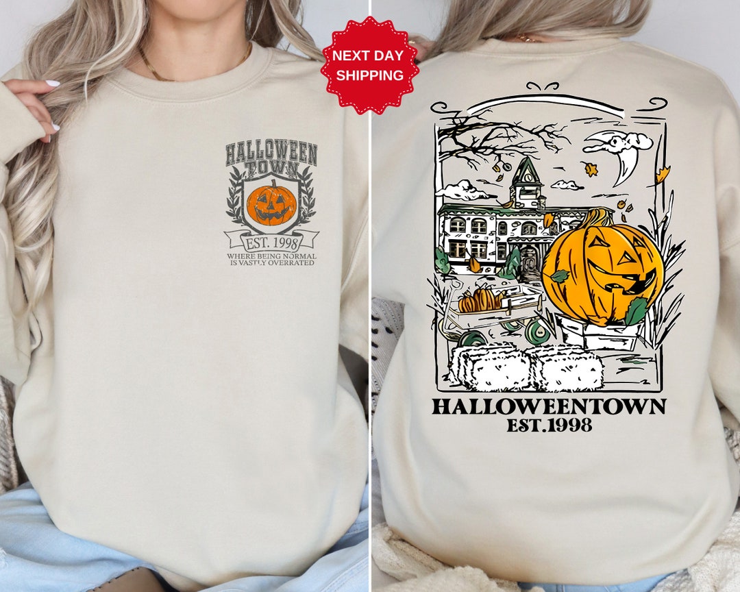 Retro Halloweentown Est 1998 Sweatshirt, Front and Back Print Halloween ...