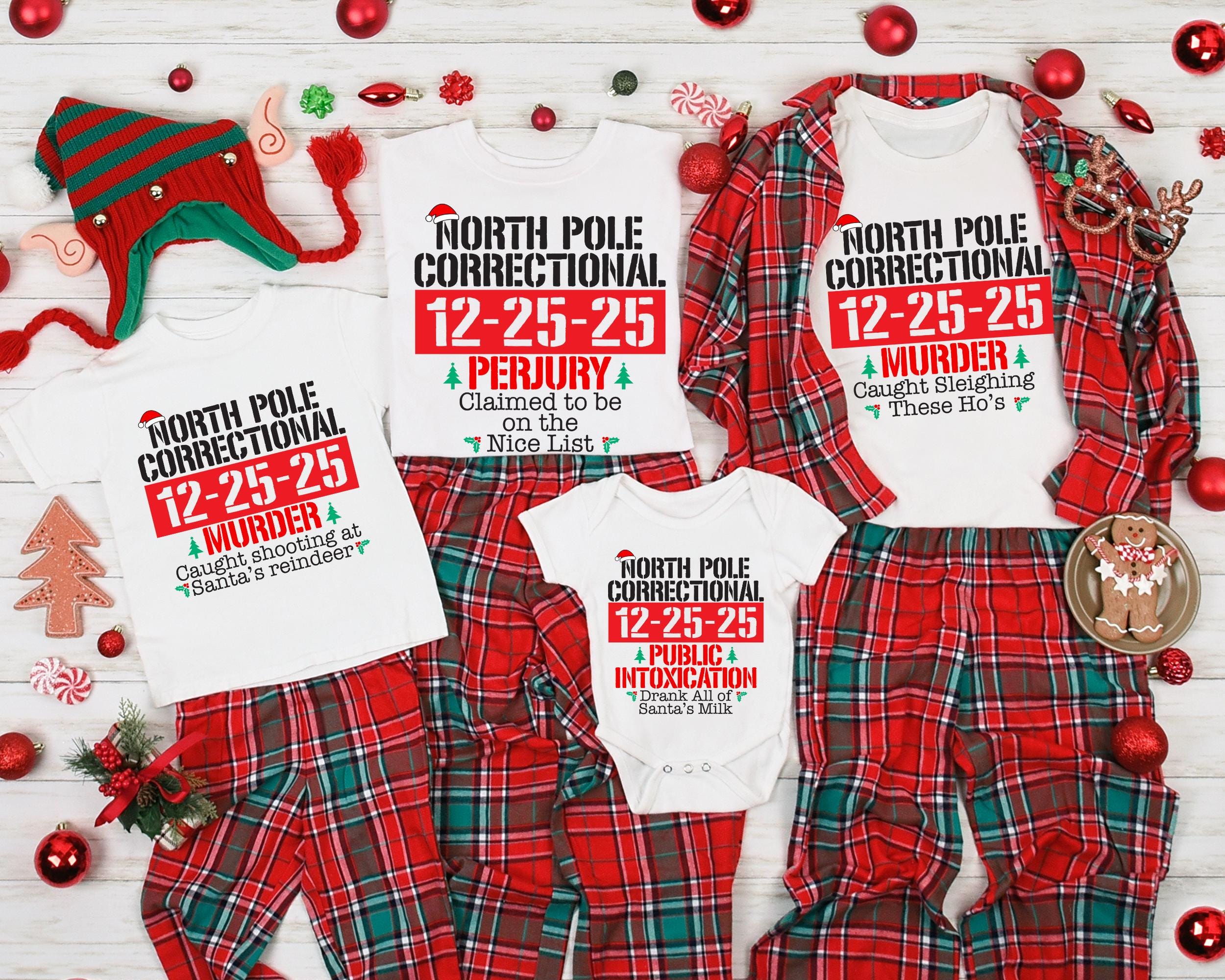 52 Quotes and Custom North Pole Correctional Shirt, Funny Family ...