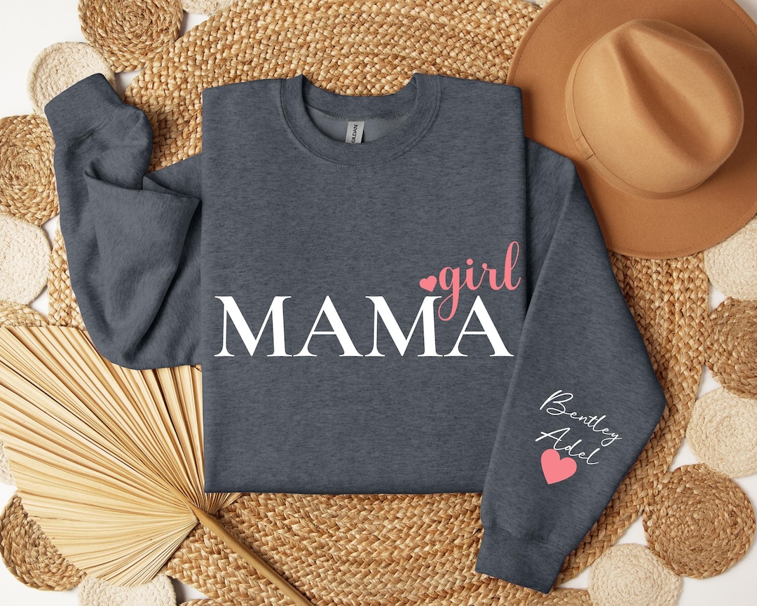 Personalized Girl Mama Sweatshirt, Custom Mom of Girls Hoodie, New Mama ...