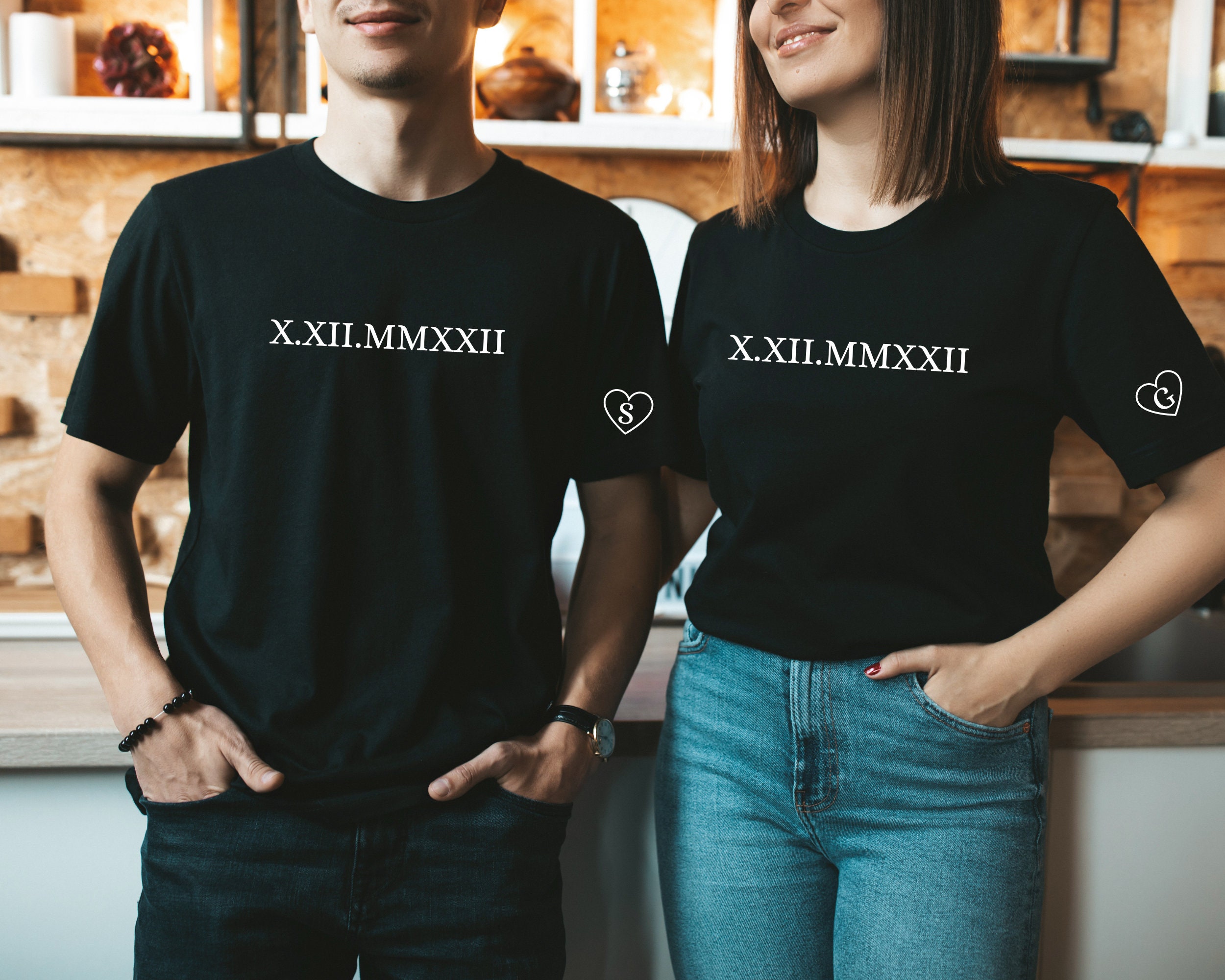 Custom Roman Numeral Shirt, Anniversary Shirts for Couples Valentines ...