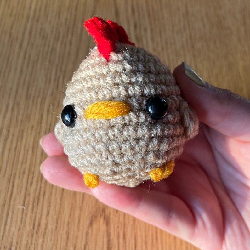 Chicken Crochet Amigurumi Cute Keychain Cat Toy Farm Animal Doll Small ...