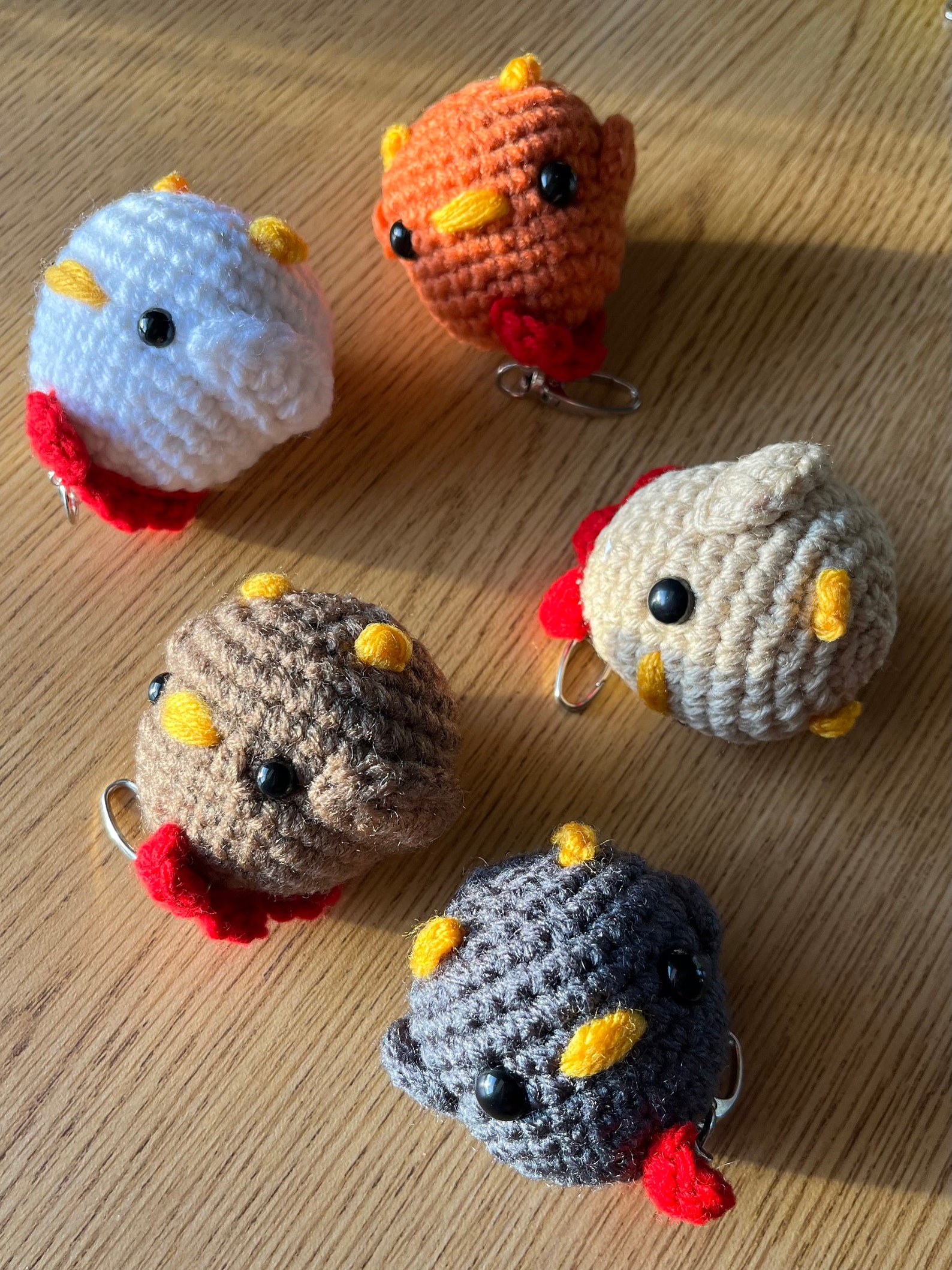 Chicken Crochet Amigurumi Cute Keychain Cat Toy Farm Animal Doll Small ...