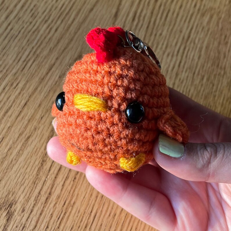 Chicken Crochet Amigurumi Cute Keychain Cat Toy Farm Animal Doll Small ...