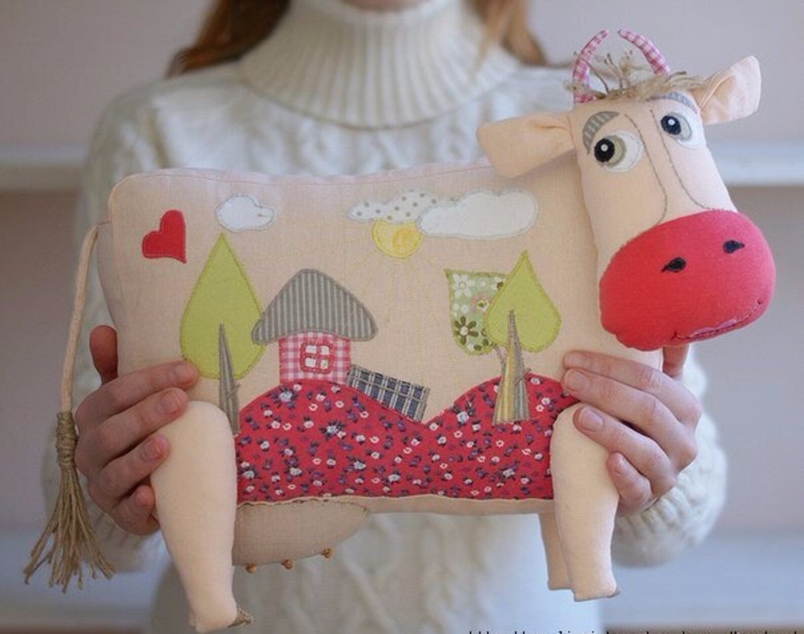 Cow Pattern, Christmas Gift Cow, Cow With Your Own Hands, Cow Pillow ...