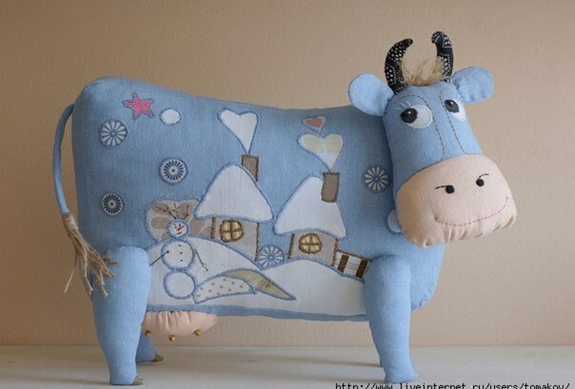 Cow Pattern, Christmas Gift Cow, Cow With Your Own Hands, Cow Pillow ...