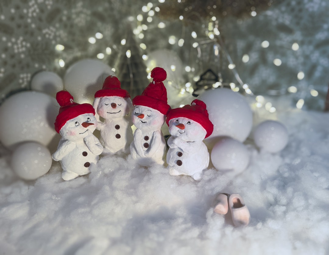 Tree Ornament / Cotton Wool Dolls / Set of 4 / Frosty Friends ...