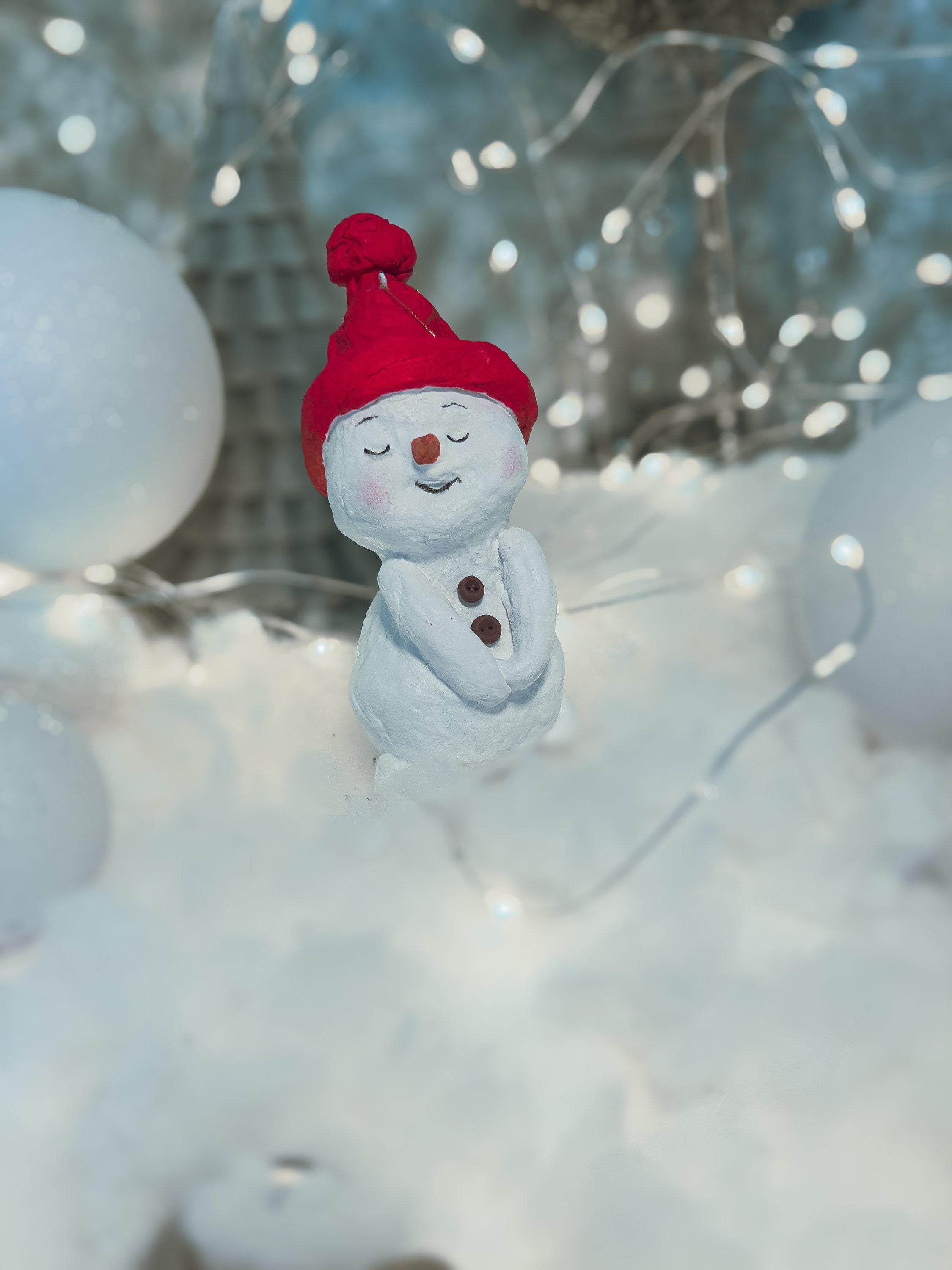 Tree Ornament / Cotton Wool Dolls / Set of 4 / Frosty Friends ...