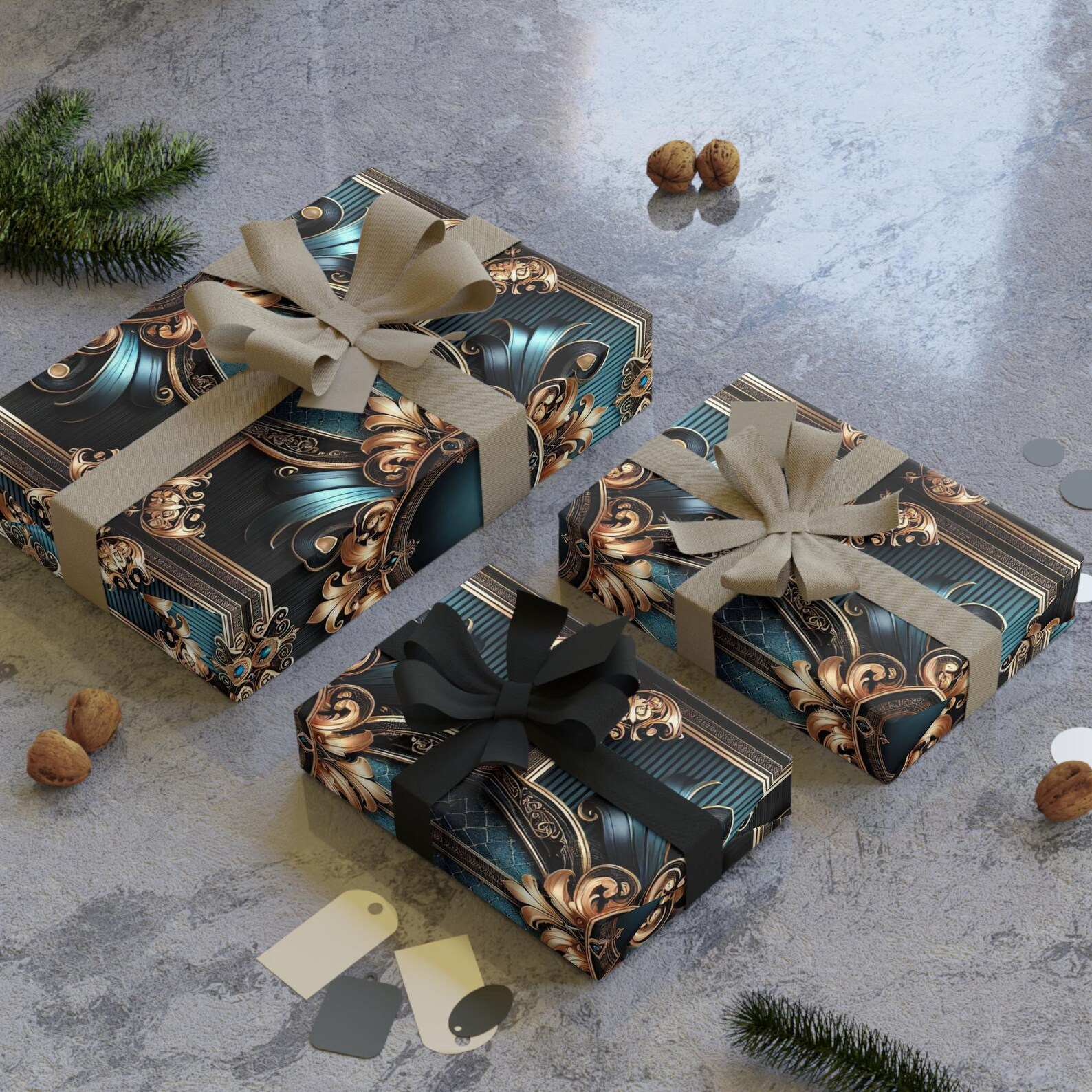 Elegant Decorative Gift Wrapping Paper Roll - Luxurious Design for Any ...