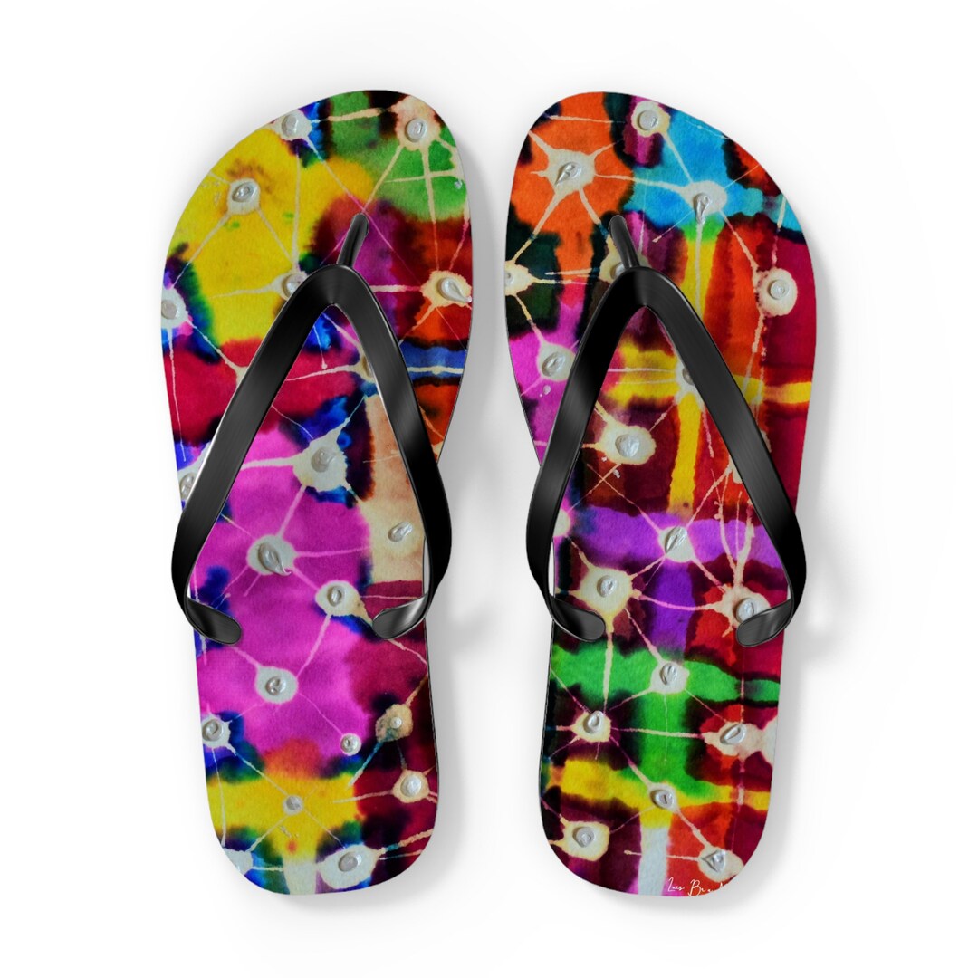 Feel the Vibrant Connection of Colors in Our Flip Flops: Red, Orange ...