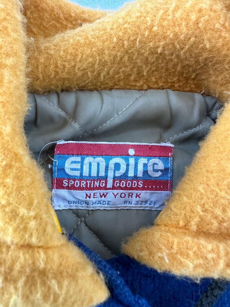 Vintage 1970s Empire Sporting Goods Lions Soccer Blue Yellow Wool Zip ...