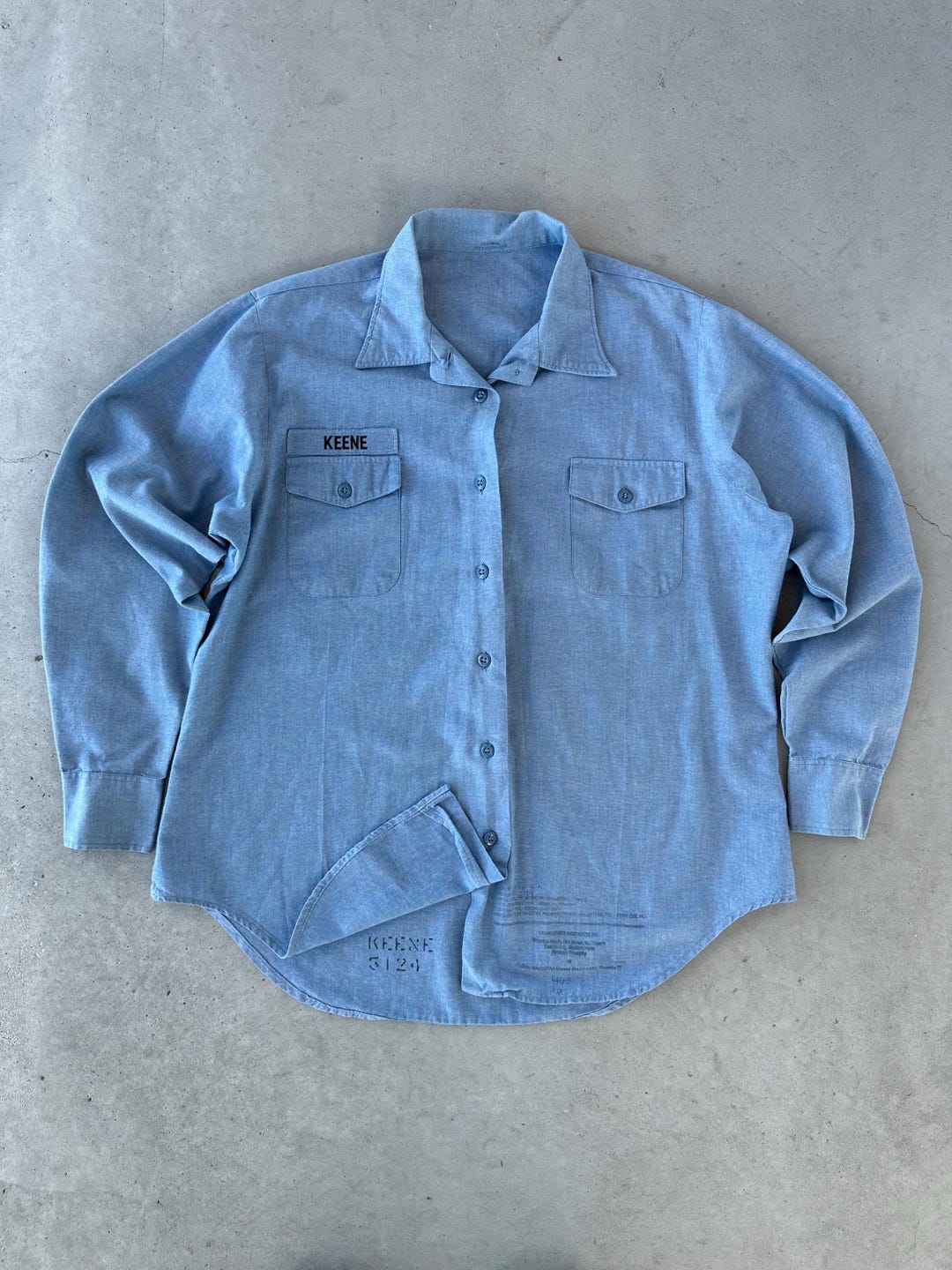 Vintage 1980s US Navy Chambray Utility Button Down Shirt - Etsy