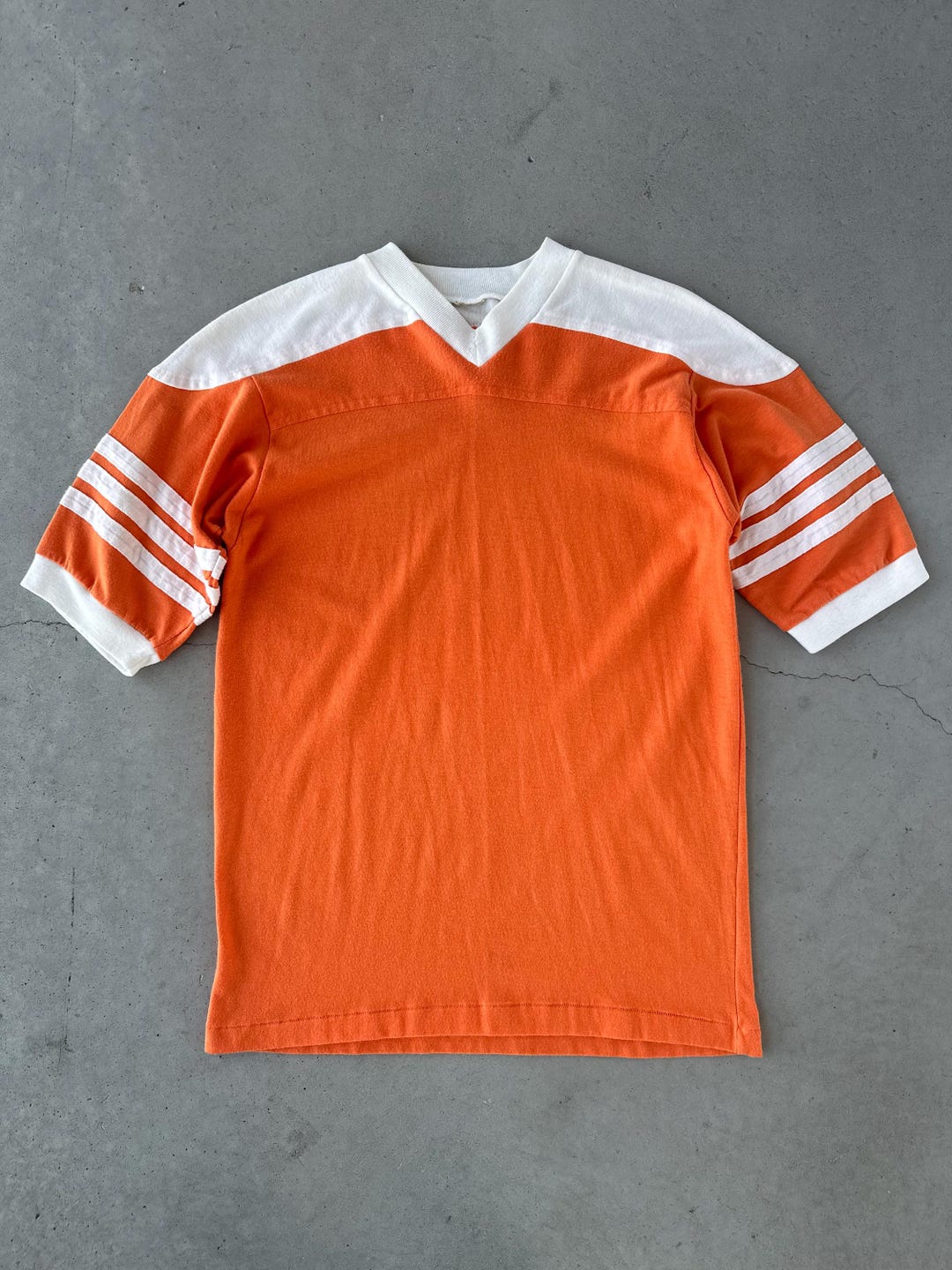 Vintage 1970s Orange White Football Jersey Shirt - Etsy