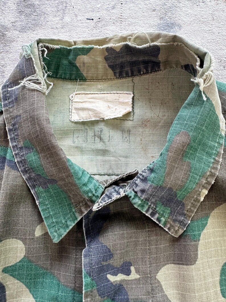 Vintage 1970s U.S. Military USMC ERDL Camo Ripstop Jungle Jacket ...