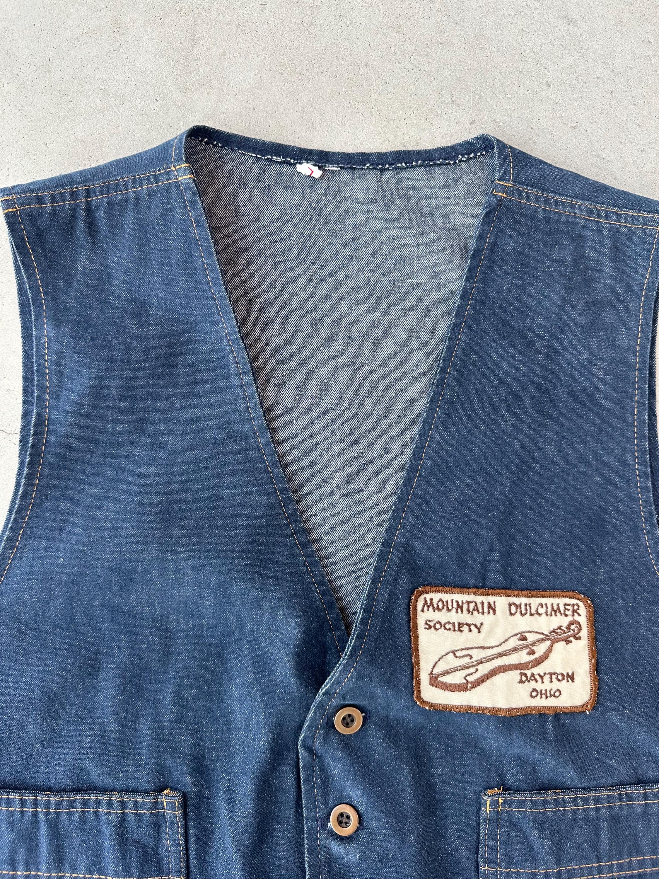 Vintage 1970s Dulcimer Denim Vest - Etsy