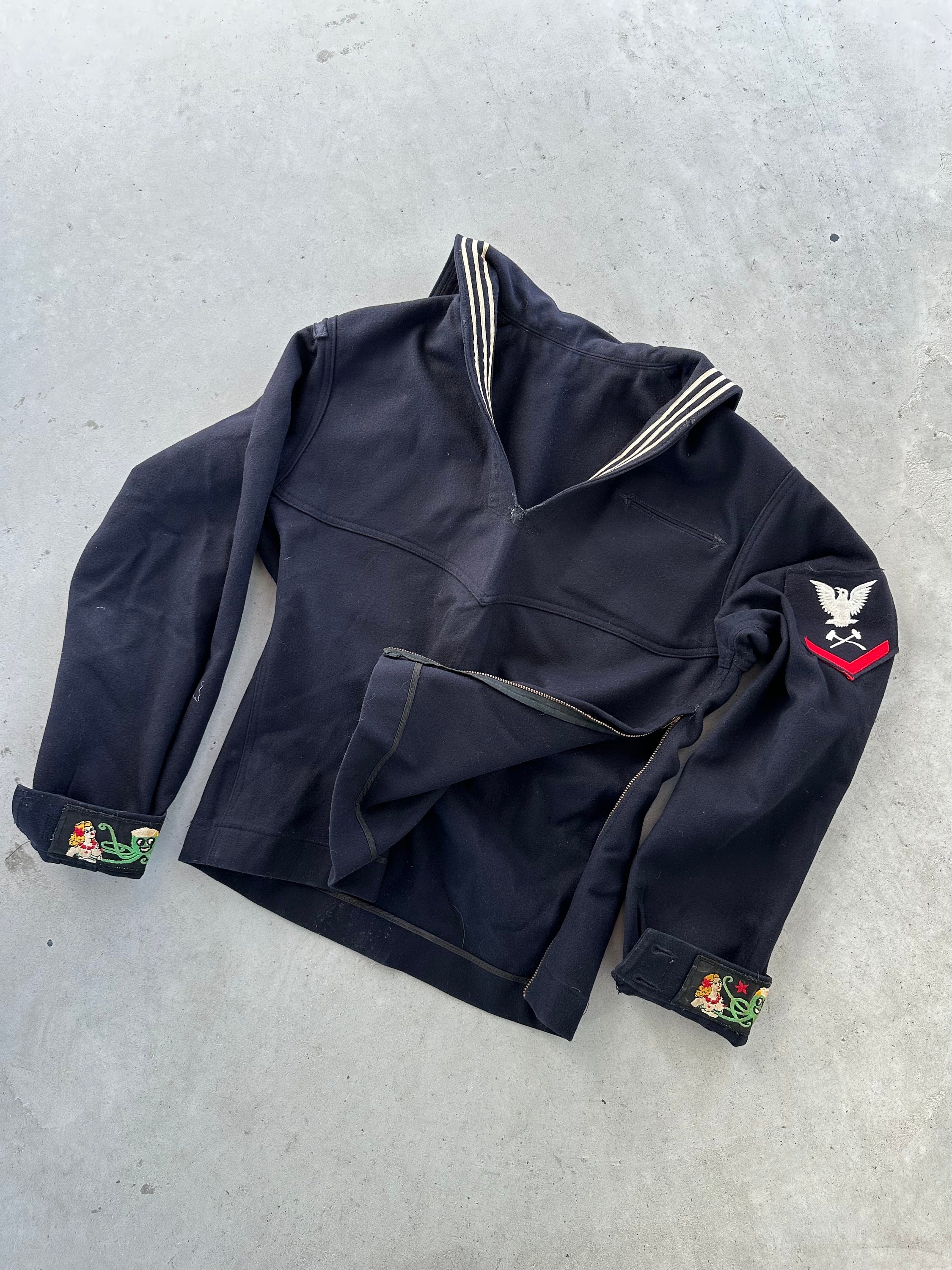 Vintage 1940s WWII US Navy Wool Jumper W/ Liberty Cuffs - Etsy