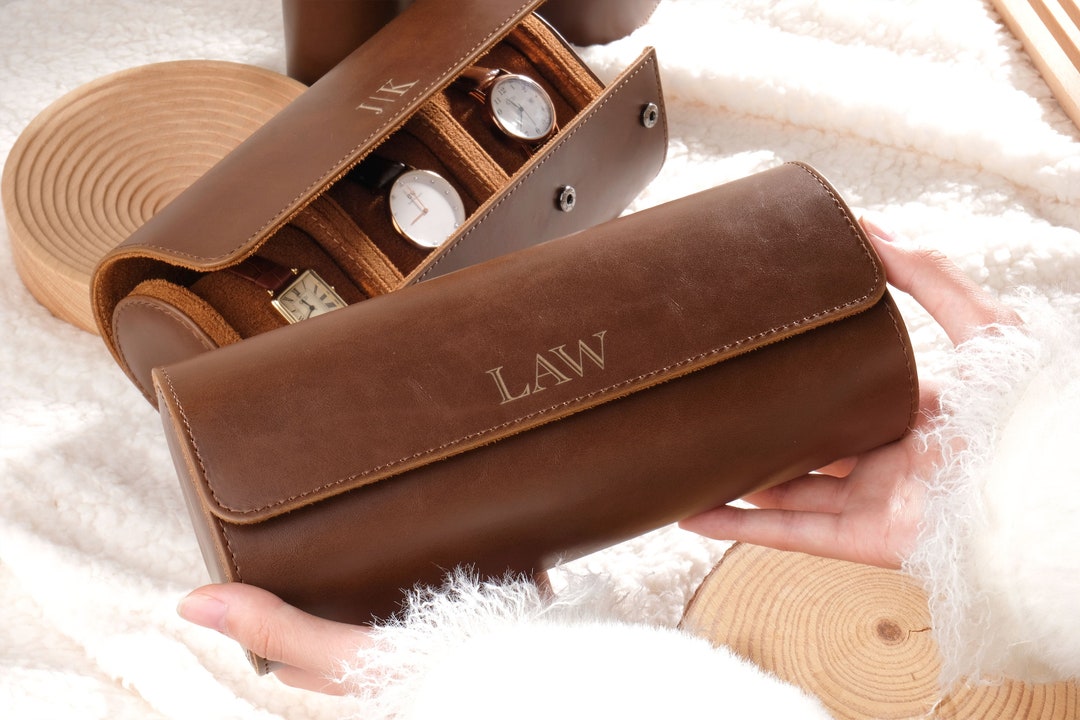 Personalized Leather Watch Box, Custom Leather Watch Box, Engraved ...