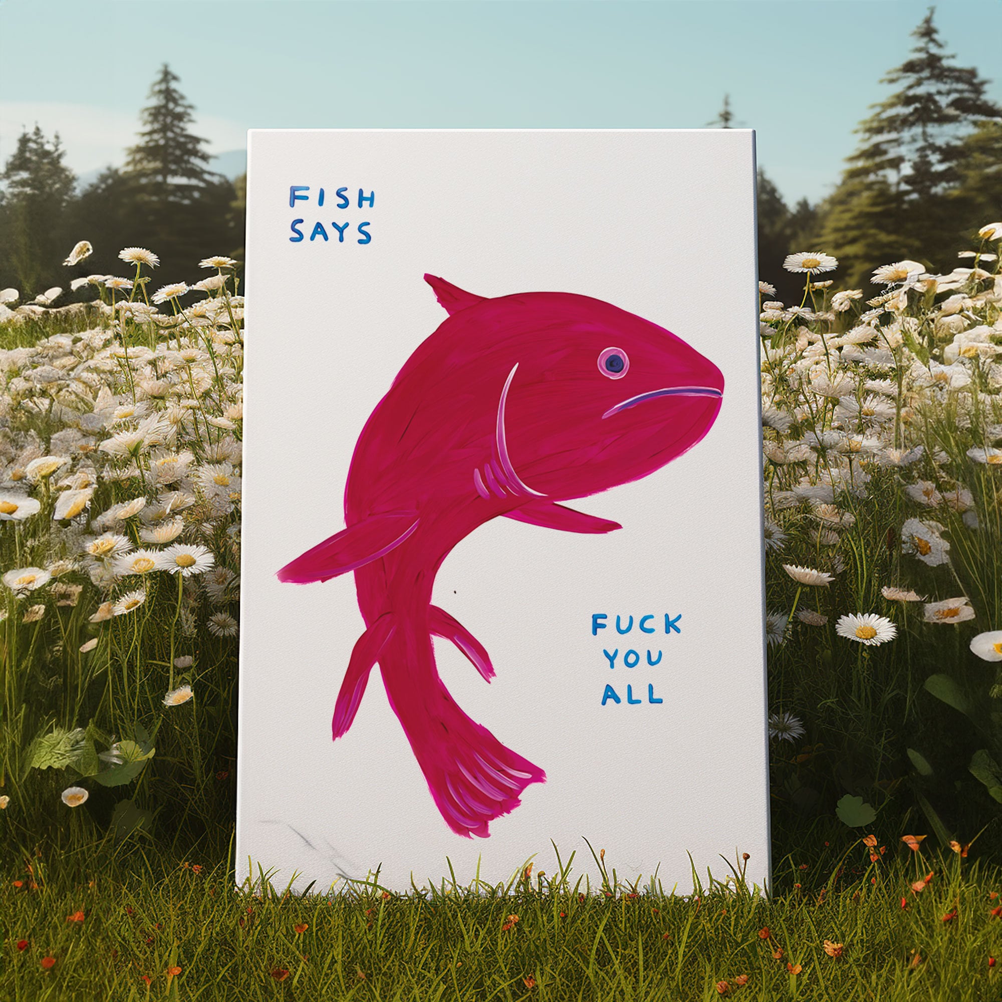 David Shrigley Fish Says Poster Prints Aestetic Home Deco - Etsy
