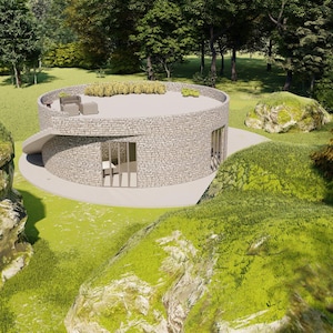 2 Bedroom Round House Plan: Modern Small Home Design (digital Files ...