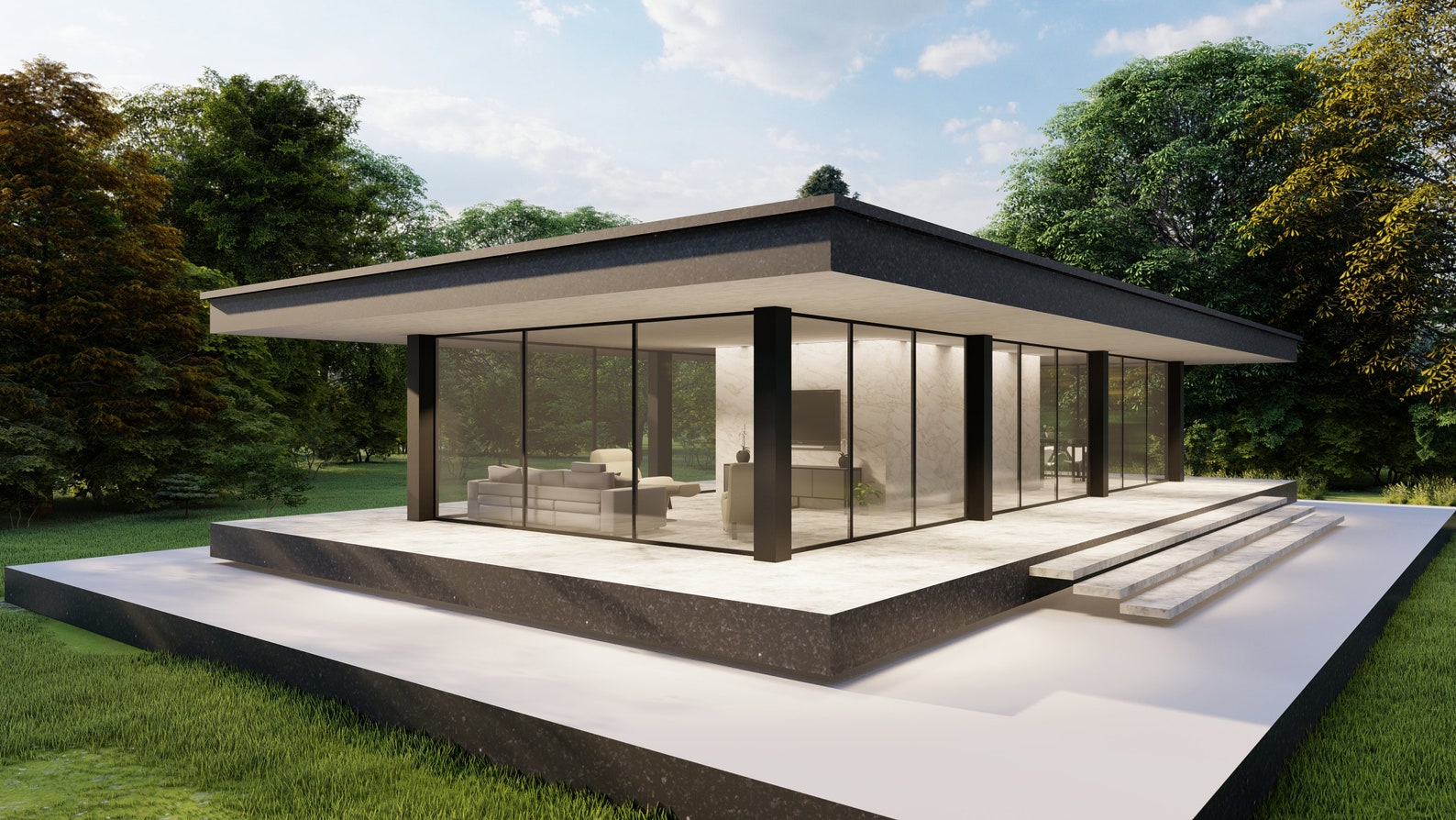 Minimalist Glass Tiny House Plan: 1 Bedroom Digital Download - Etsy