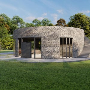 2 Bedroom Round House Plan: Modern Small Home Design (digital Files ...