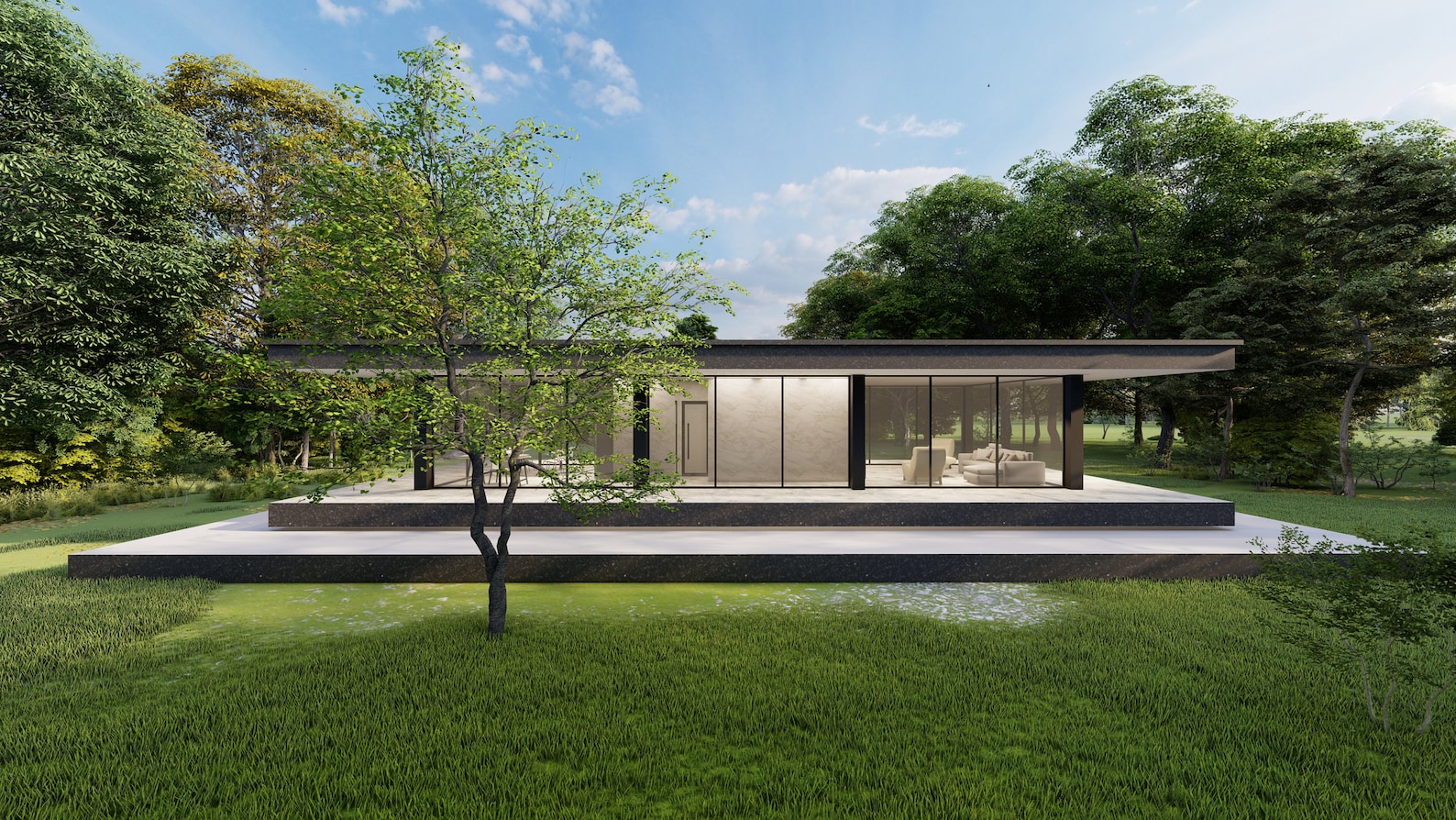 Airbnb, Tiny House, Digital House Plan, 1 Bedroom House, Minimal House, Small House, Glass House ...