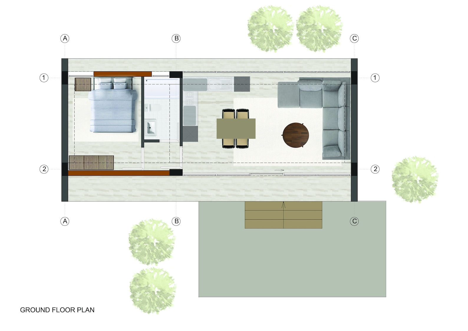 Tiny House Digital Plan: 1 Bedroom Modern Cabin (sketchup, Autocad ...