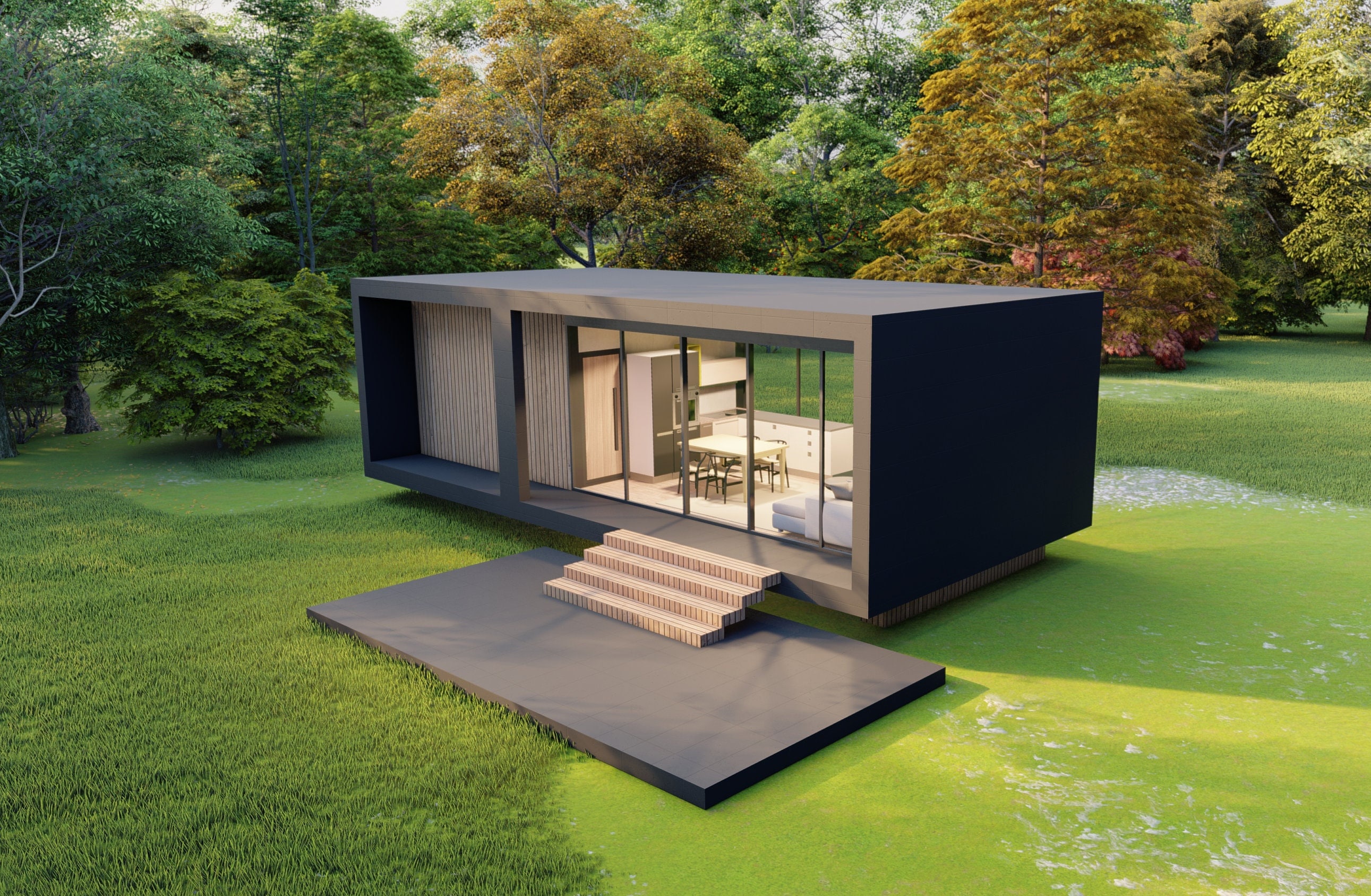 Tiny House, Digital House Plan, 1 Bedroom House, House Plan 1 Bedroom, Concrete House ...