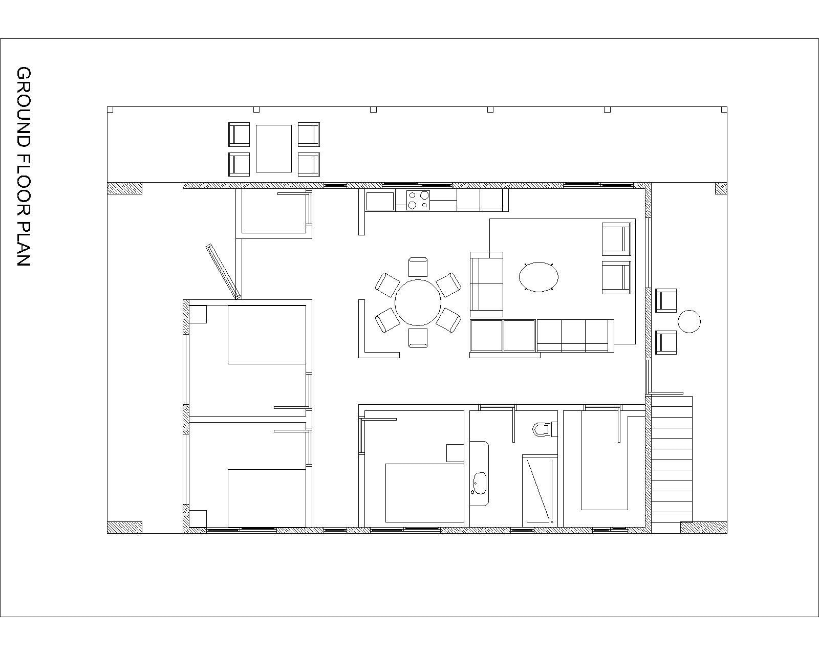 3 Bedroom Modern House Plan: 40x30 Ft, Sloping Terrain (digital Files ...