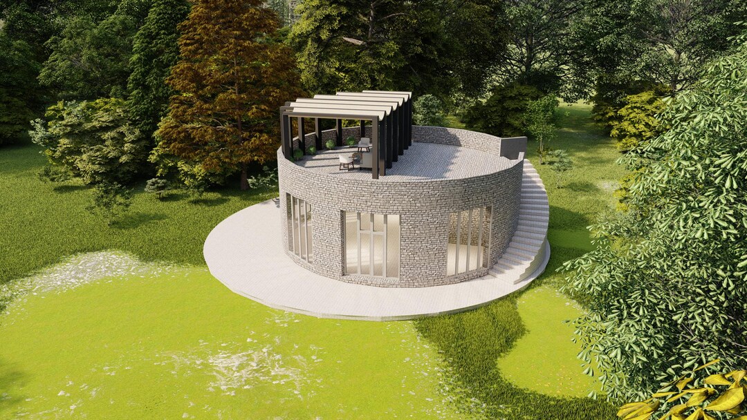 Round Tiny House Plan: Modern Small Home Design (1 Bedroom, 1 Bath) - Etsy