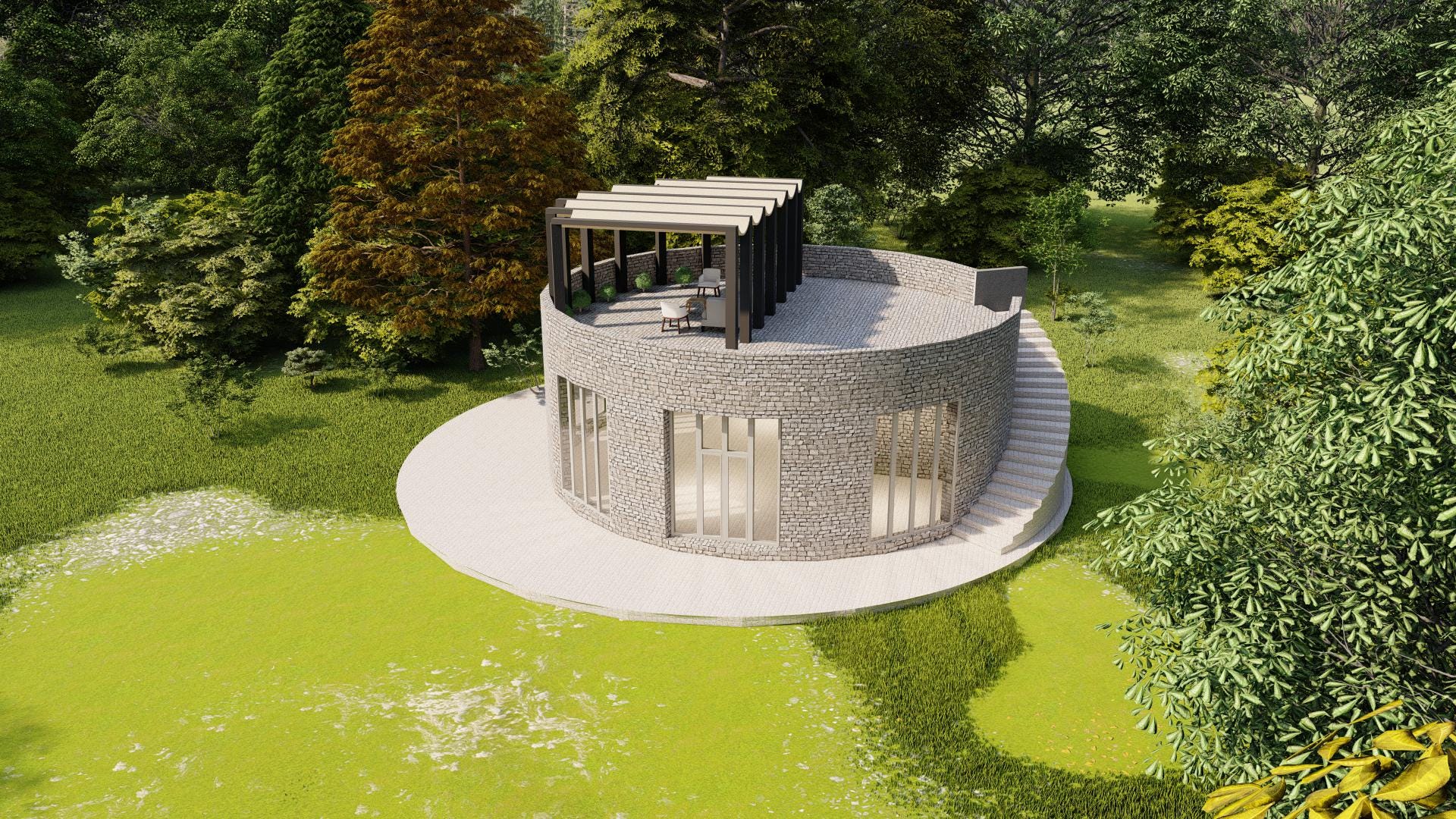 Round Tiny House Plan: Modern Small Home Design (1 Bedroom, 1 Bath) - Etsy
