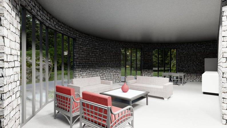 2 Bedroom Round House Plan: Modern Small Home Design (digital Files ...