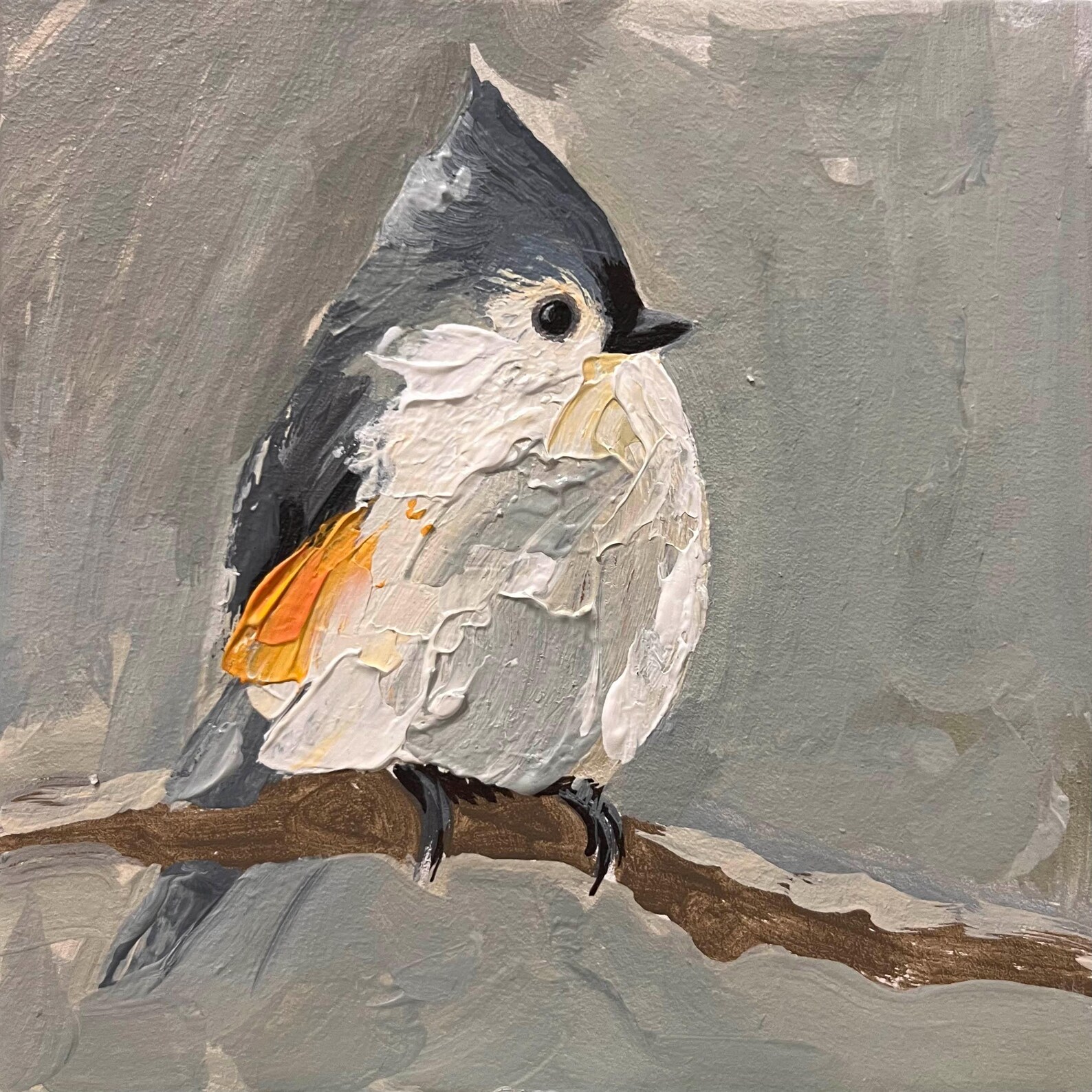 Original Custom Tufted Titmouse Bird, Framed Small Art, Painting ...