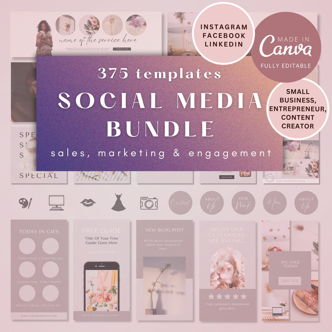 Social Media Kit Social Media Branding Kit Social Media Icons Instagram ...
