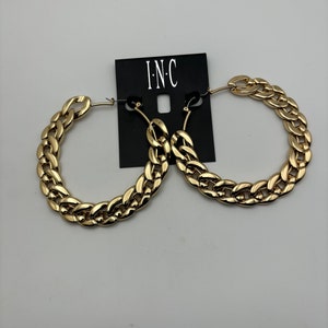 Chain Hoop Earrings Gold - Etsy