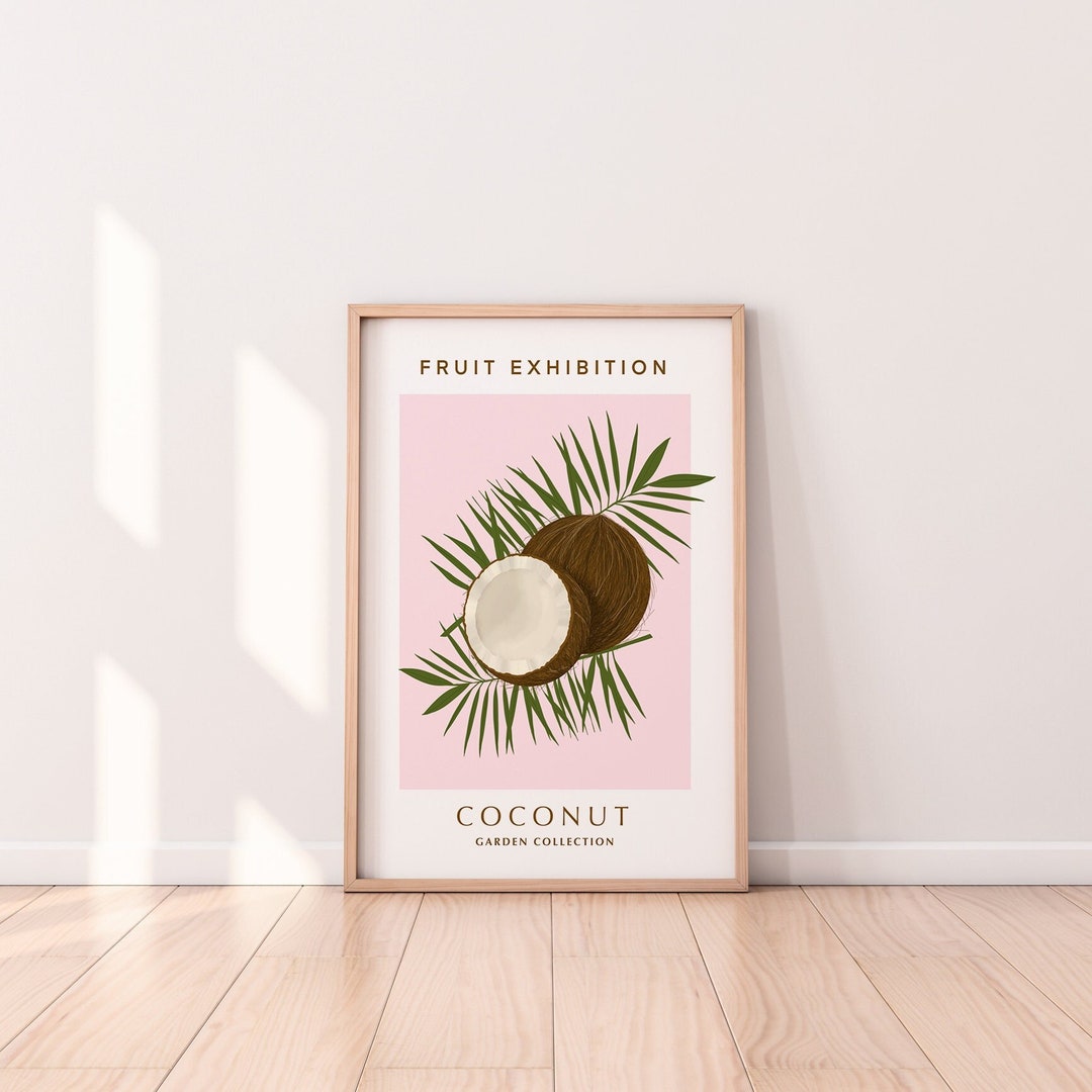 Coconut Fruit Print / Kitchen Wall Art Home Decor / Tropical Fruit ...