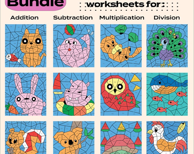 Addition - Subtraction - Multiplication - Division - Coloring Pages ...