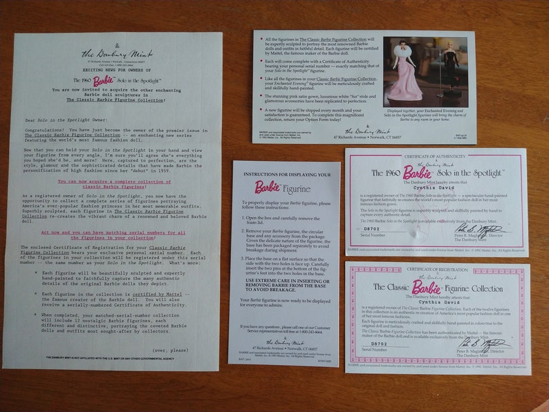 Pair of Danbury Mint 6" Barbie Figurines - Etsy