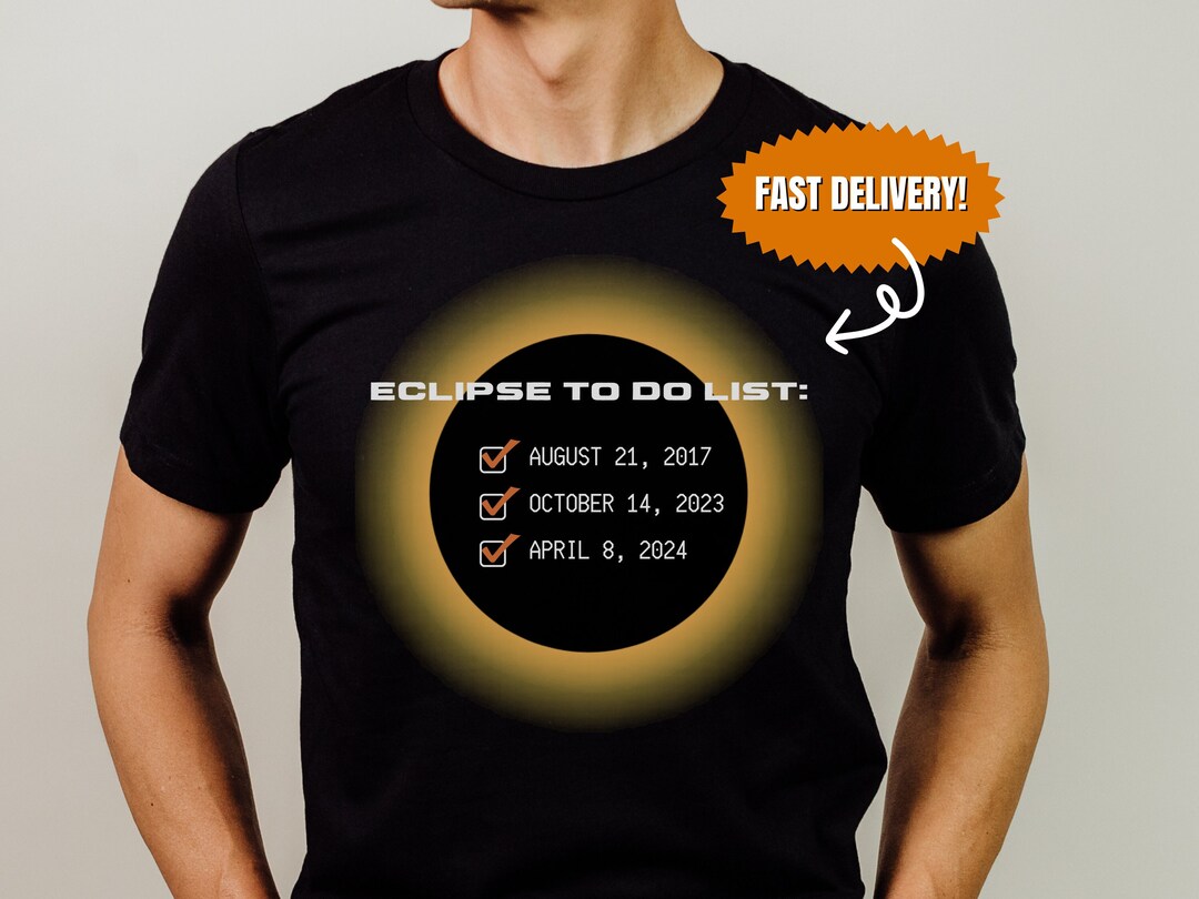2024 Solar Eclipse Checklist Shirt, Twice in A Lifetime Astronomy ...