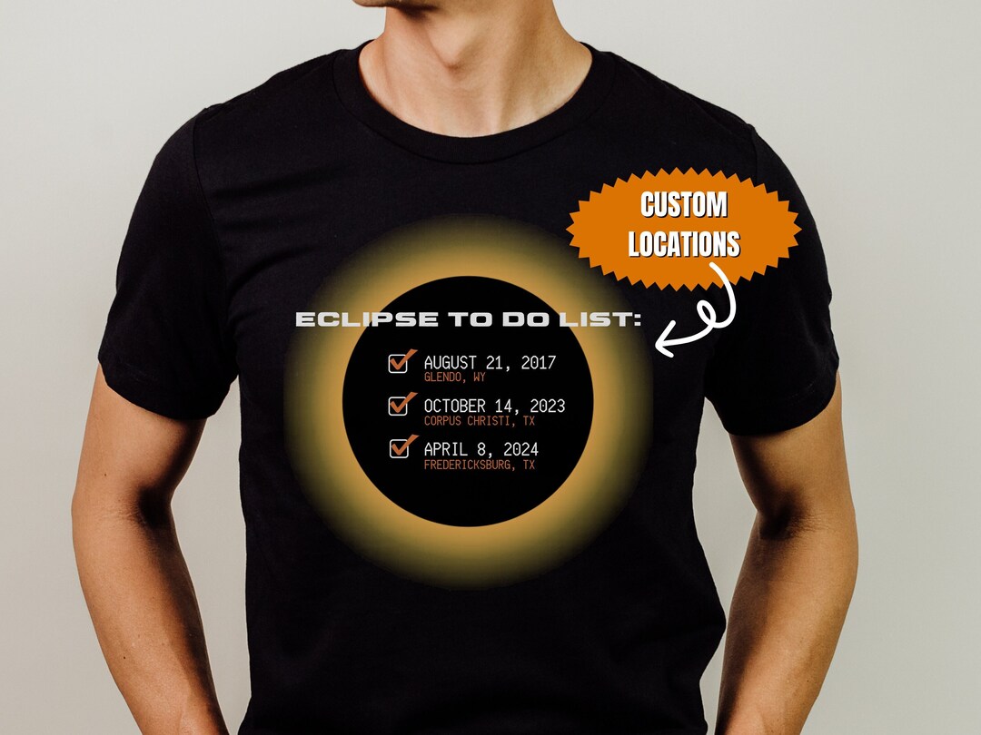 Custom Total Solar Eclipse 2024 Shirt, Matching Family Tee - Etsy
