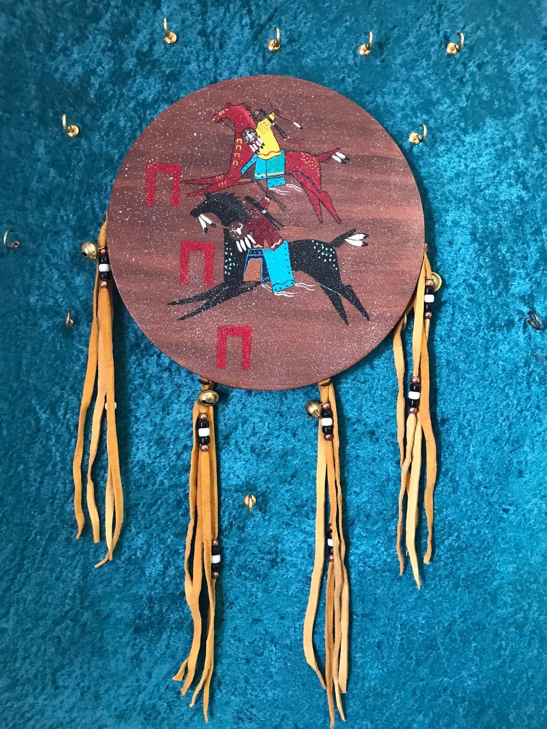 Native American Art Acrylic Painting Canvas Horse Sheild Wall Art - Etsy