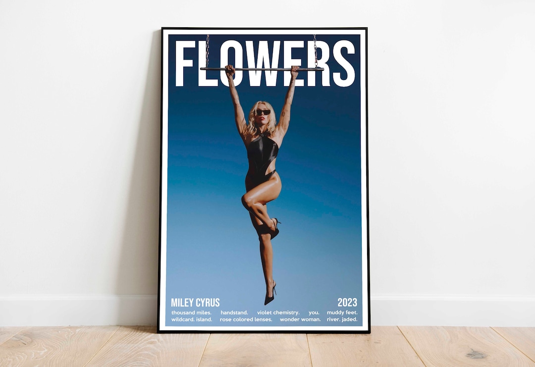 Miley Cyrus, Flowers, Music, Album, Digital Poster, Trendy Lyrics, Gift ...