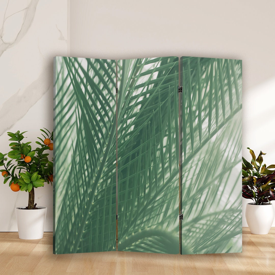 Leaf Print Screen Green Plant 3D Divider Free Standing Art Decor ...