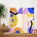 Geometric Figures Floor Screen Abstract Canvas Room Divider Circle ...